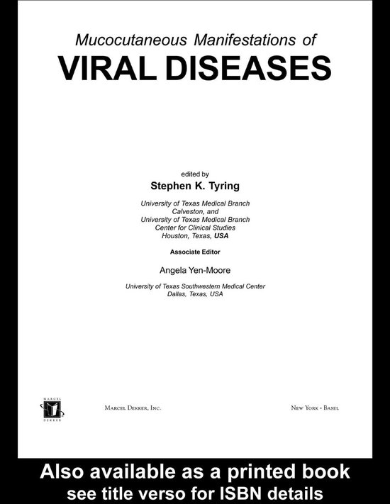 Mucocutaneous Manifestations of Viral Diseases (ebook), Stephen Tyring ...