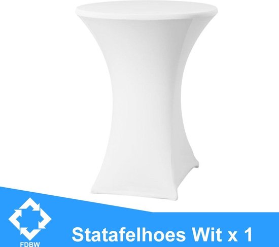 Statafelrok Wit x 1 - Statafel Tafelrok - Statafelhoes - Stretch – ∅60 x 110 cm –... | bol
