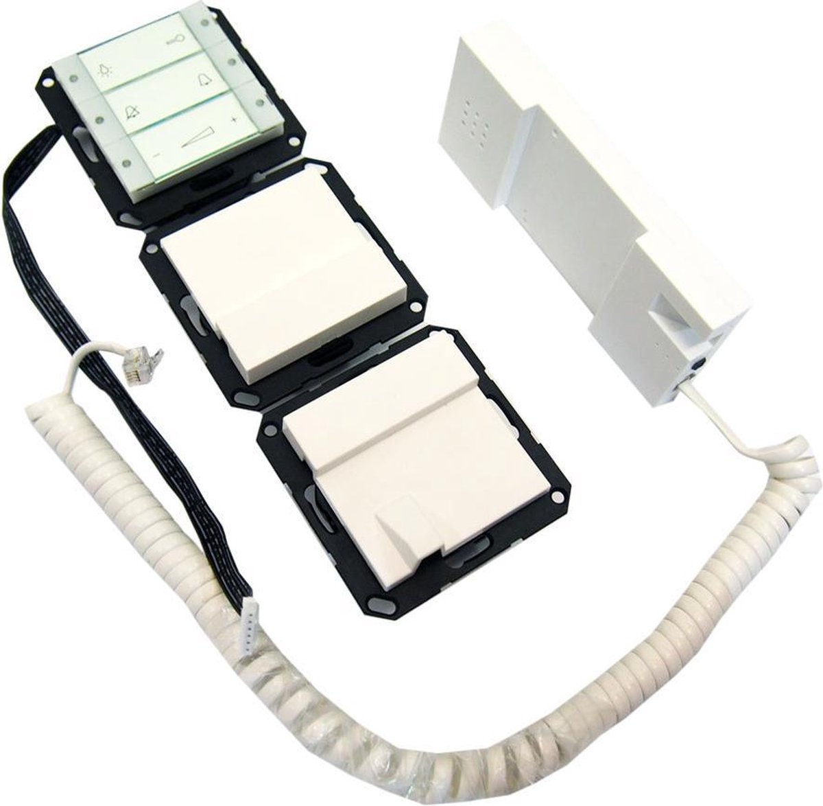 GIRA INTERCOM HUISSTATION MET 3 VOUDIG BELKNOP EN HOORN SYSTEEM 55 PUUR ...