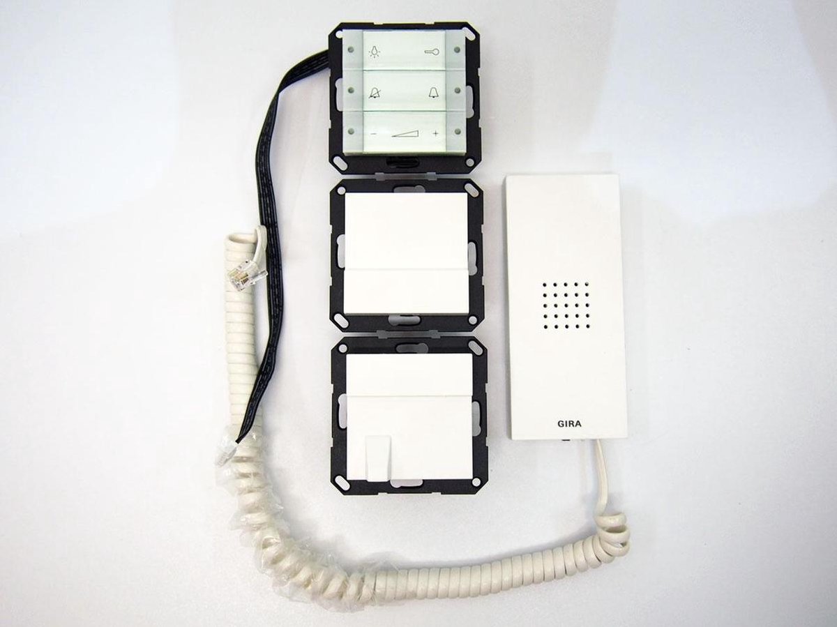 GIRA INTERCOM HUISSTATION MET 3 VOUDIG BELKNOP EN HOORN SYSTEEM 55 PUUR ...