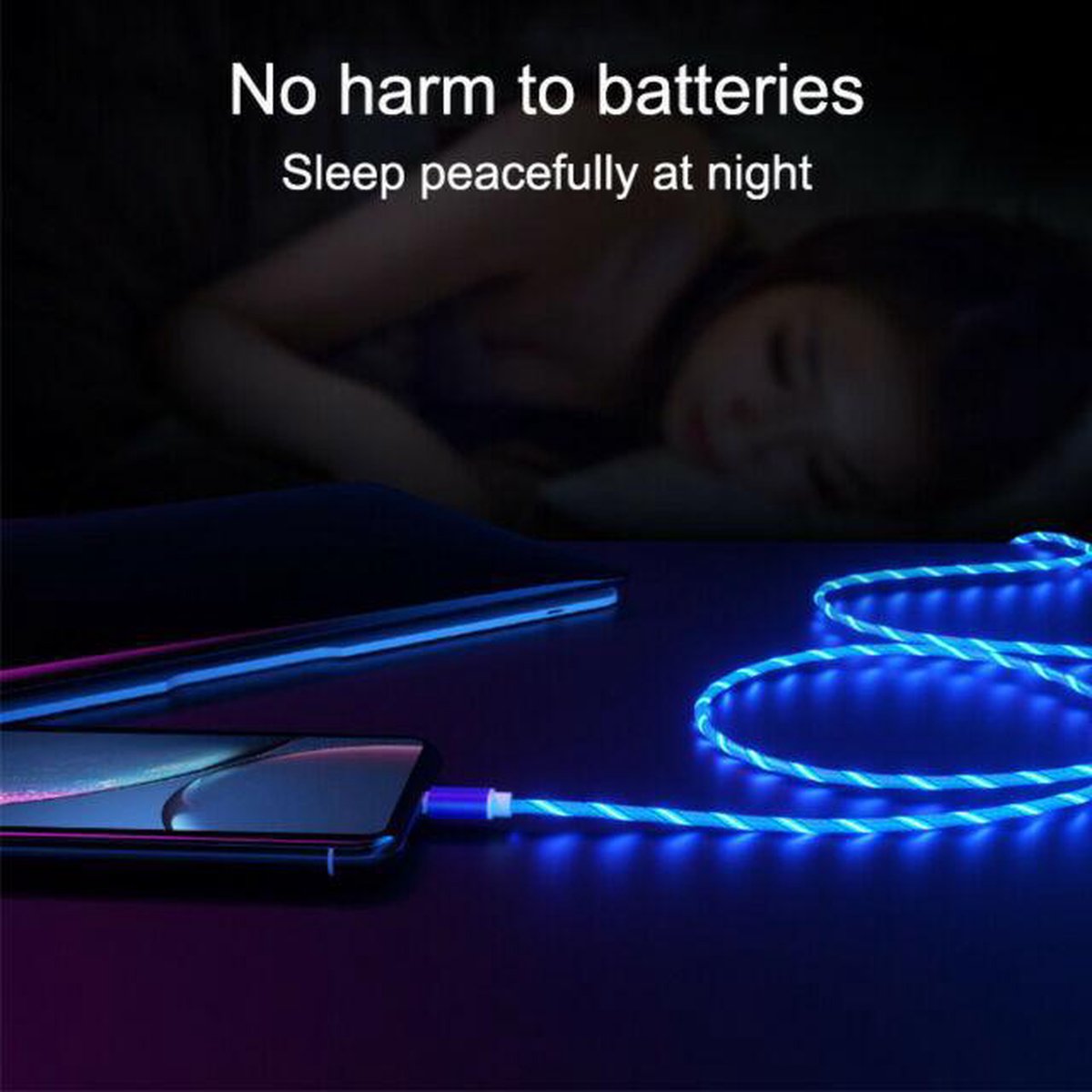 Telefoon led Oplaad Kabel Magnetisch blauw voor I-Phone | cadeau | bol.com