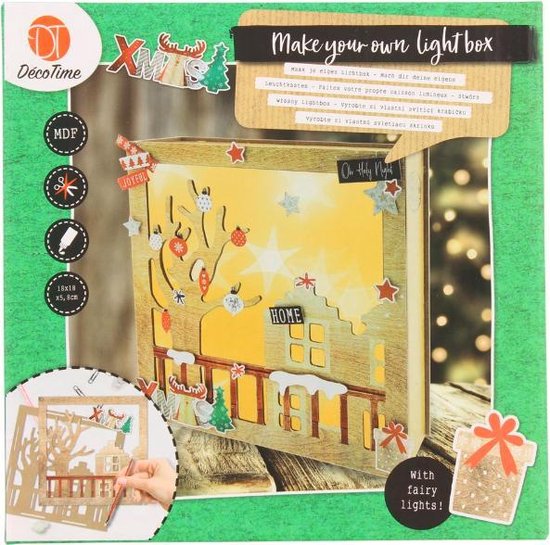 Decotime maak je eigen kerst-lightbox voor kerst van MDF huizen met een ...