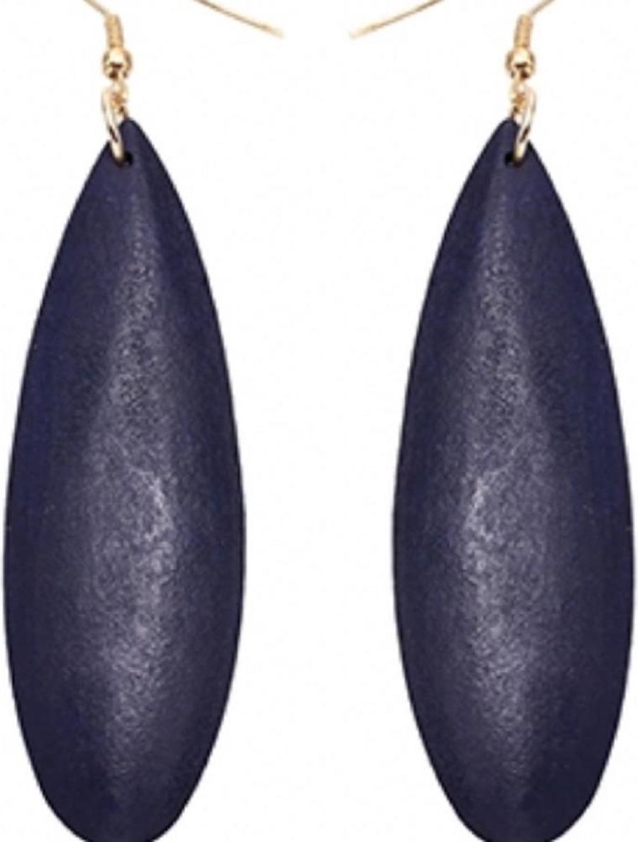 Lange- houten- oorbellen- Donker Blauw | bol.com