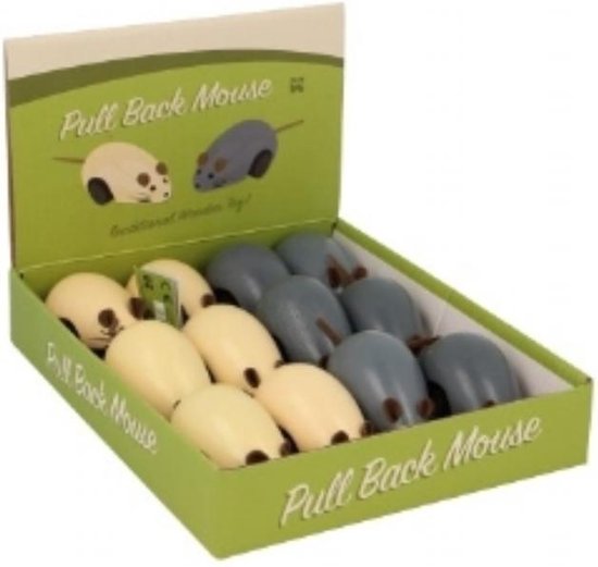 Houten Muisjes, Pull Back Mouse, set van 2 | bol.com