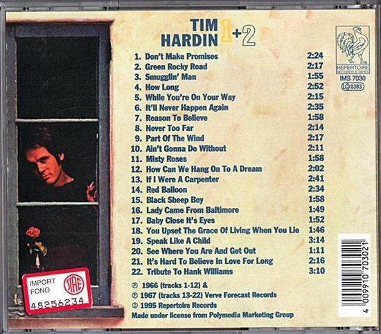 Tim Hardin 1/Tim Hardin 2, Tim Hardin | CD (album) | Muziek | bol.com