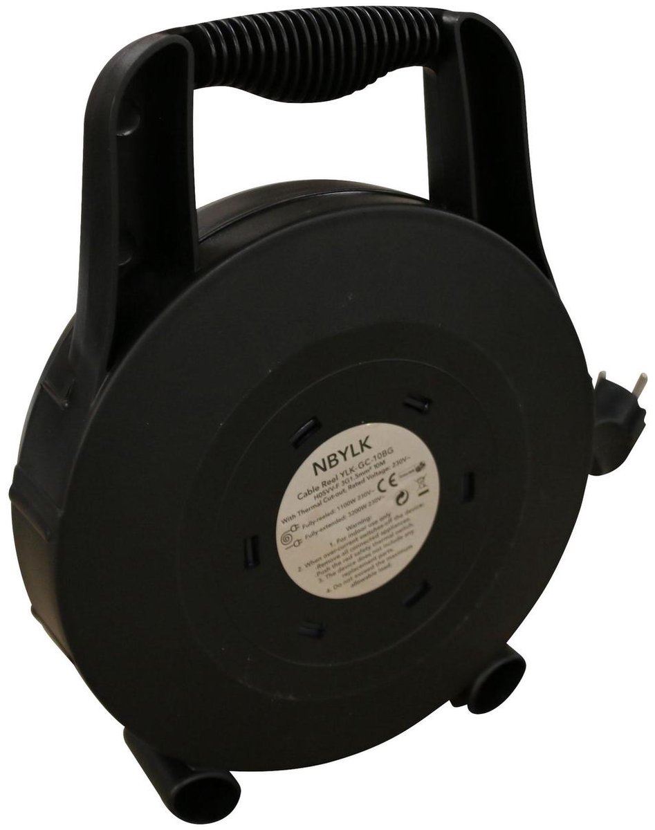 Enrouleur de câble électrique - 10 mètres - 4 prises - Avec bouton d ...