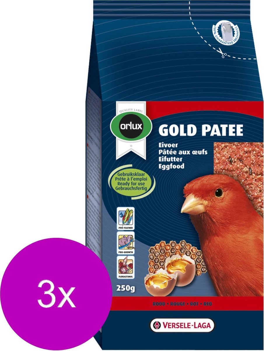Versele-Laga Orlux Gold Patee Rood - Vogelvoer - 3 x 250 g | bol.com