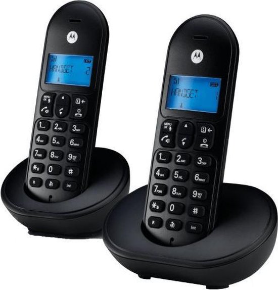Motorola T102L Basic Duo Set - BE - DECT Telefoon - Zwart | bol