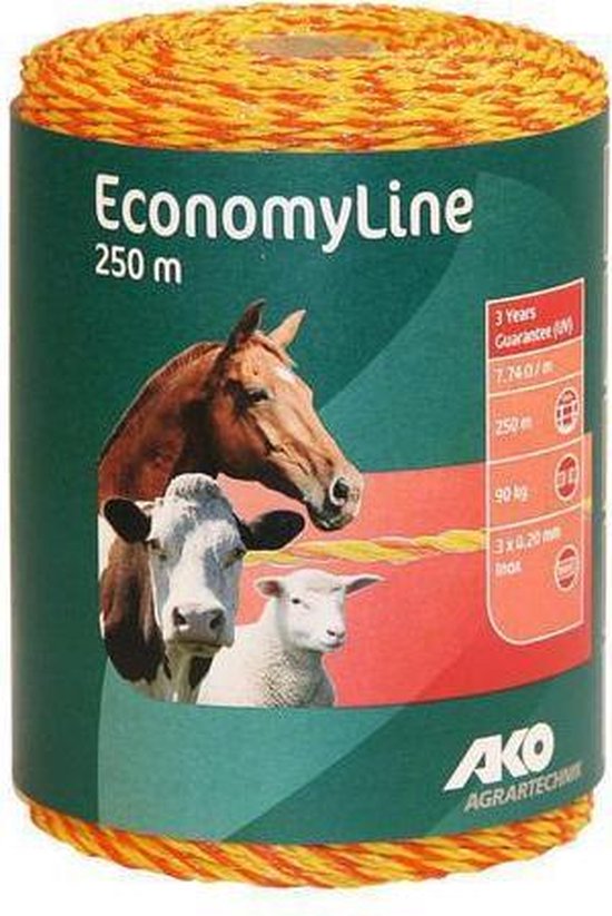 Ako Draad Economyline Geel/oranje 90kg Breuklast 250mtr. | bol