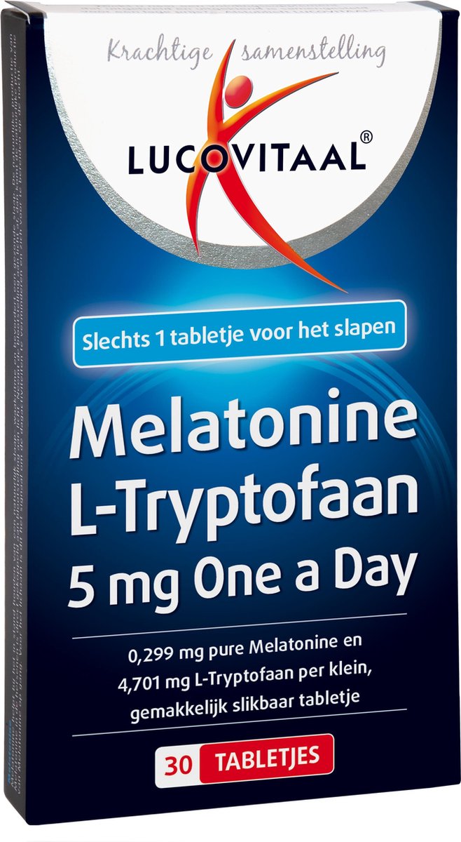 Lucovitaal Melatonine L-Tryptofaan 5mg One a Day Voedingssupplement ...