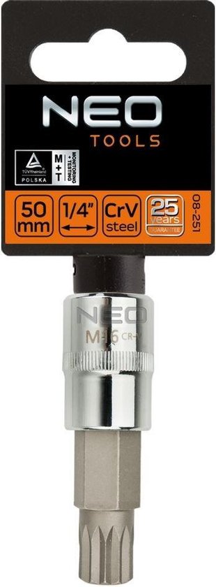 NEO Fijne Torx dop M12 - 55mm 1/2 aansluiting - S2 Staal - Torx bit | bol