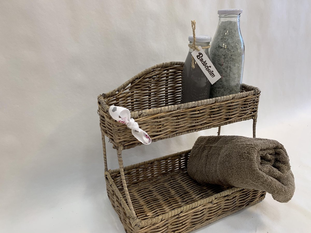 Wandrek riet - Wall Decoration - Wand decoratie - Rattan - Opberg plank ...