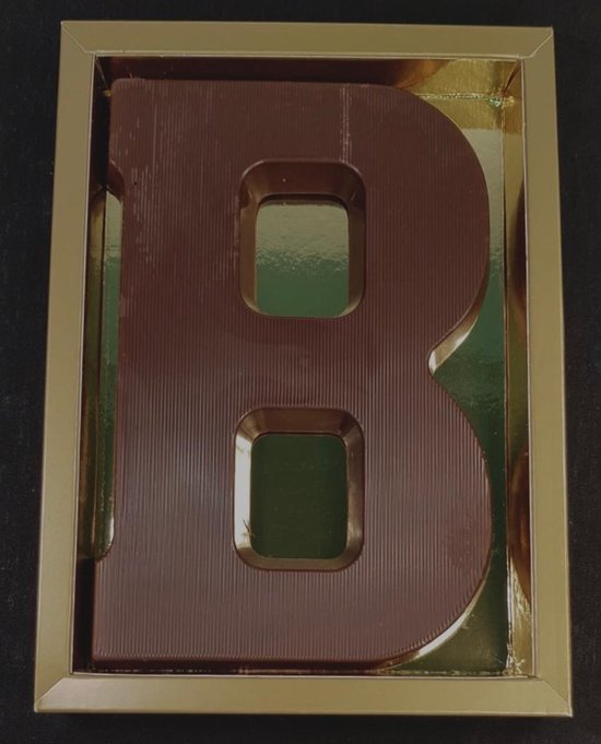 Ambachtelijk gemaakte chocoladeletter B Puur - 190 gram | bol