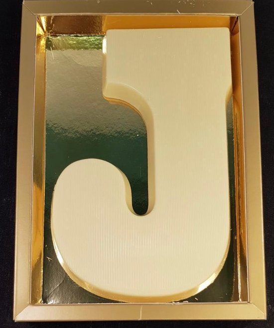 Ambachtelijk gemaakte chocoladeletter J wit - 190 gram | bol.com