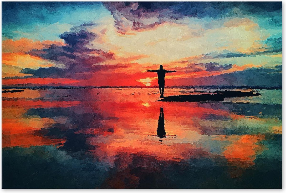 Graphic Message Schilderij op Canvas Geloof Hoop en Vrijheid - Strand ...