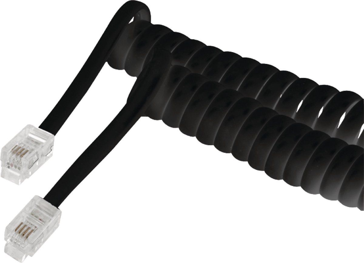 Telecom Cable | RJ10 Male - RJ10 Male | 5.0 m | Black | bol.com