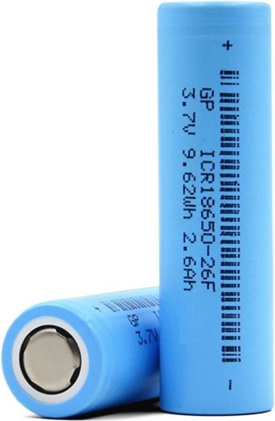 GP 18650 ICR18650-26F 2600mAh 5.4A 3.7V Li-Ion - 12 Stuks | bol