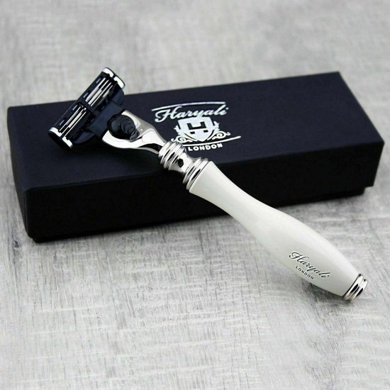 Mannen Verdrievoudigen Rand Patroon Scheermes In ivoor Handvat Perfect ...