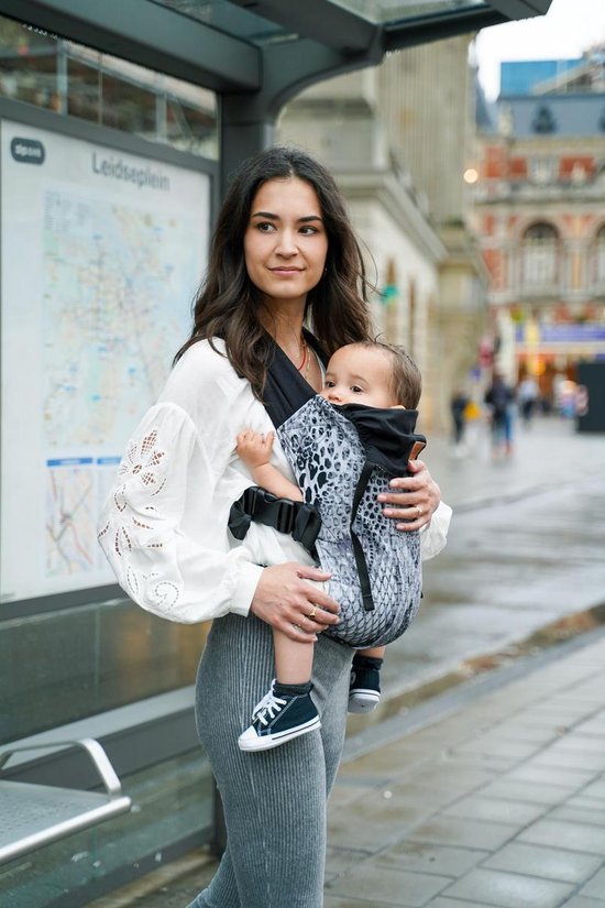 Bykay - Draagdoeken - Click Carrier Reversible - Cotton - Black / Snake ...