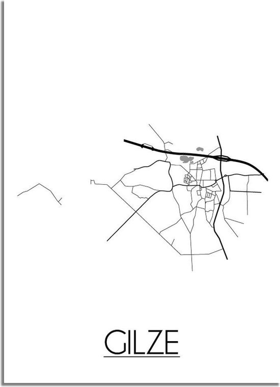 DesignClaud Gilze Map poster A4 poster (21x29.7cm) | bol.com