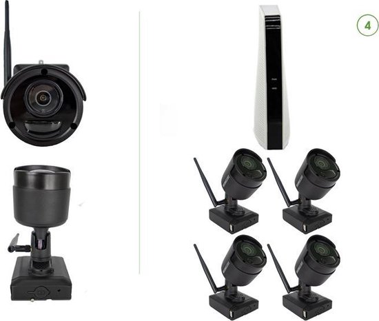 Sitcon | Kabelvrije camera set - Easy - met 4 camera's op batterij met ...