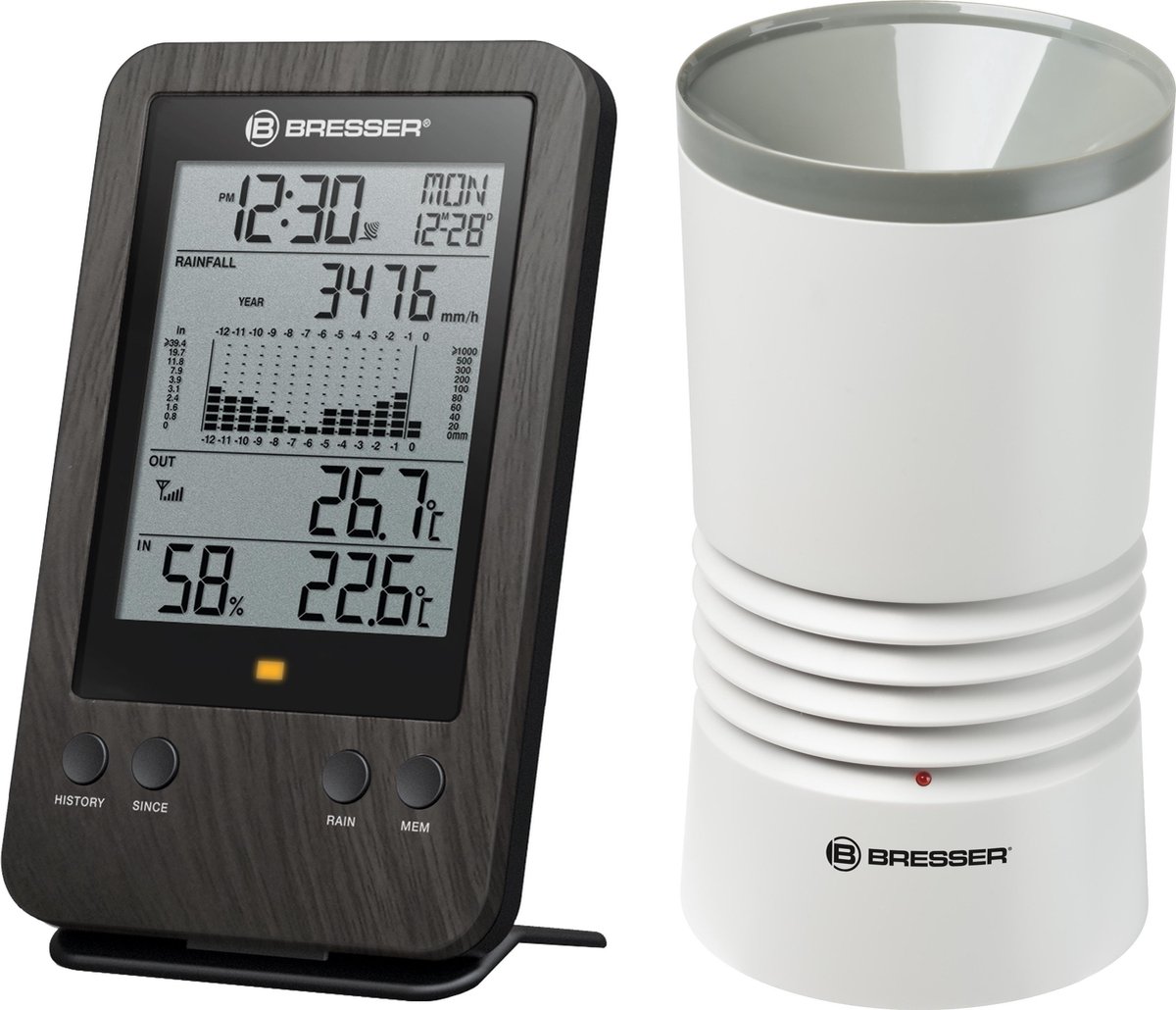 Bresser Professionele Regenmeter incl. Temperatuur- en ...