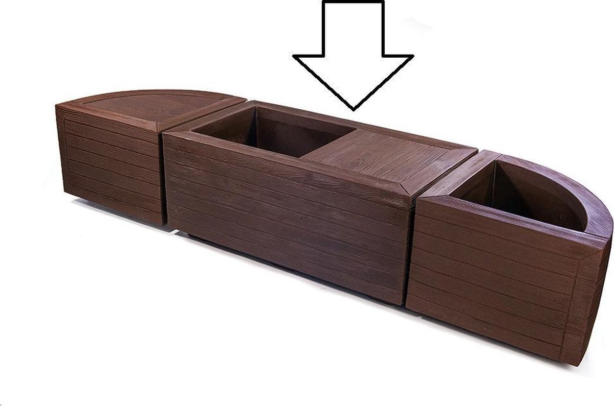 Bloembak + Zitvlak Buiten Legno 100x60x48cm WOOD Teiplast | bol.com