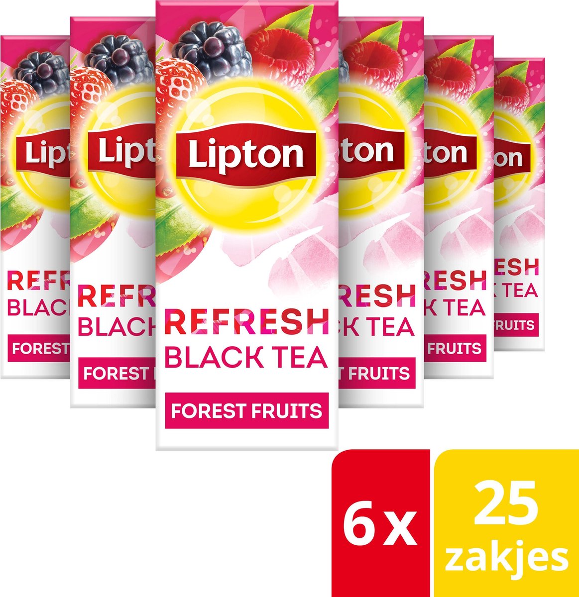 Lipton Feel Good Selection Bosvruchten Thee - 6 x 25 zakjes ...