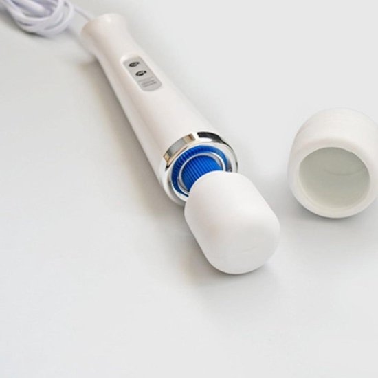 My Magic Wand Vibrator - 32 cm - Wit/Blauw - INCLUSIEF Extra Opzetstuk ...