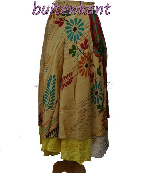 Fleurige wikkelrok, diverse prints, rok aan 2 kanten draagbaar ...