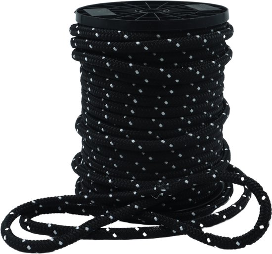 Premium boot touw Zwart/Wit Ø8mm - 100 meter | bol