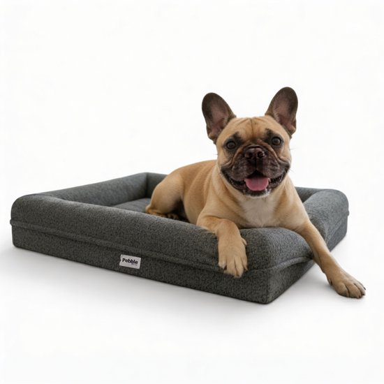 Pebble Orthopedische hondenmand - 71 x 58 cm - Hondenbed - Teddy Grijs ...