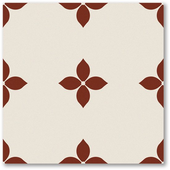 Plaktegels Portugese Bloem - 10 Stuks - 30x30 cm - Bruin - Zelfklevende ...