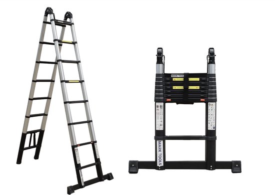 MARK TOOLS PRO - Telescopische Vouwladder 3,10 meter – werkhoogte A ...