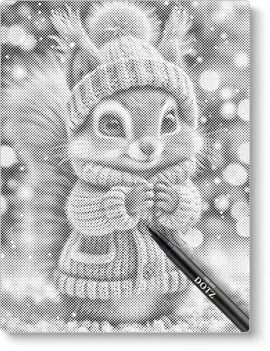 Winter Eekhoorn | Stippelschilderij | 40x50cm | Dot painting | Oh My ...