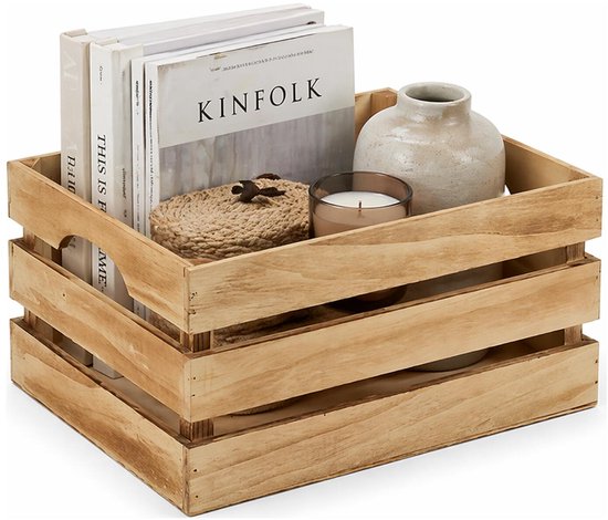 Kinvara Opbergkist Liva - 2x - bruin - 36 x 26 x 18 cm - hout ...