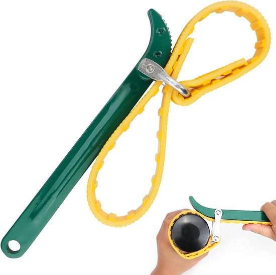 Universele Oliefilter Steeksleutel met Rubber Riem - Verstelbare Lengte ...