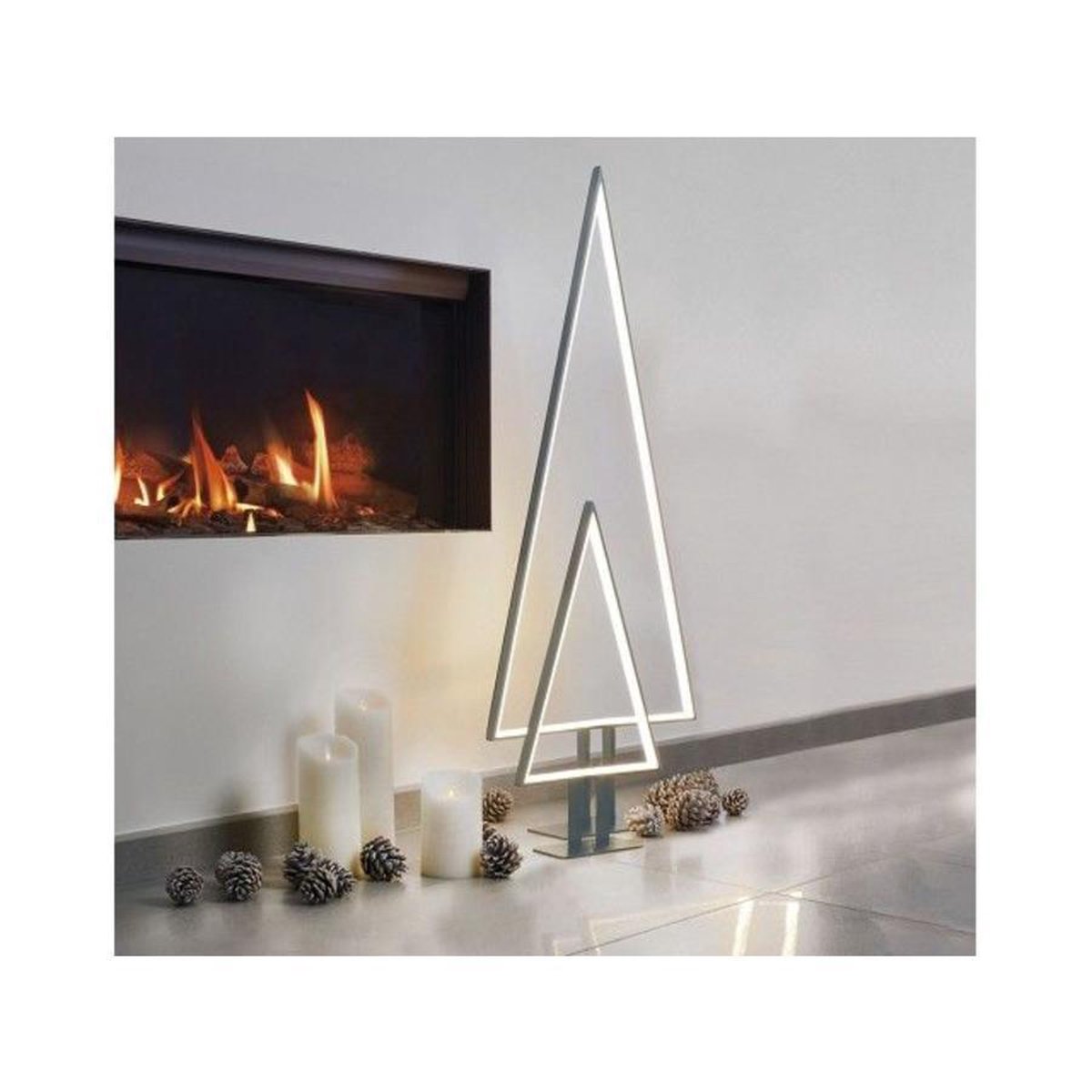 SOMPEX - Lampe de table / Lampadaire - Sapin de Noël - PIN - Argent - H ...