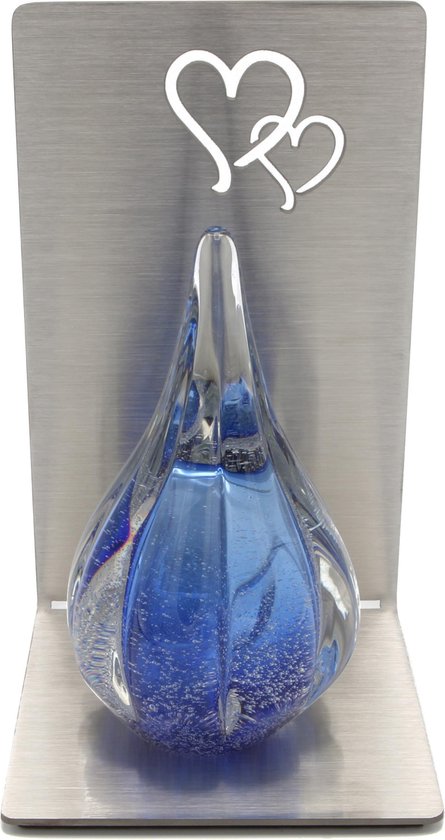 Urnencenter© Kristalglas Sparkle Mini Urn Blue Transparant - Urn - Urn ...