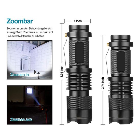 Zaklamp LED 2 Stuks ex batterijen | bol.com