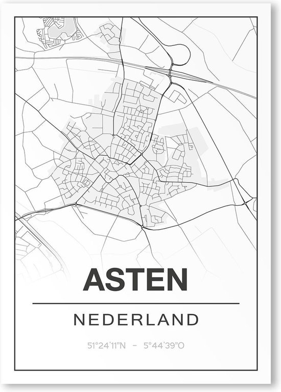 Poster/plattegrond ASTEN - 30x40cm | bol.com