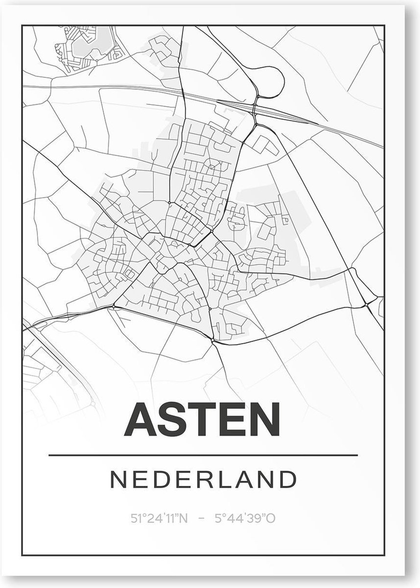 Poster/plattegrond ASTEN - 30x40cm | bol