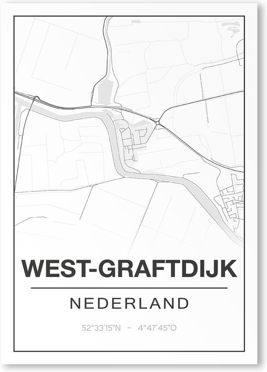 Poster/plattegrond WEST-GRAFTDIJK - A4 | bol.com