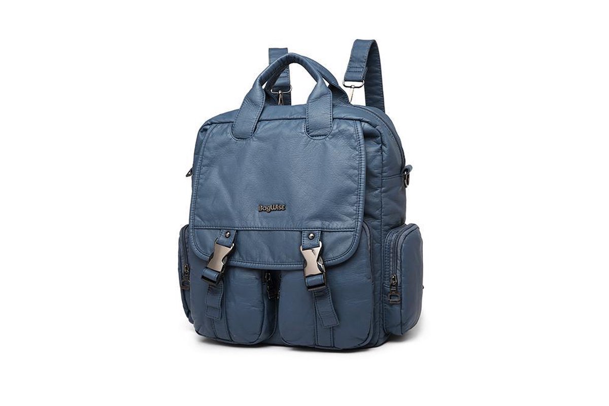 Bagwise® Rugtas - Rugzak - Handtas - 2in1 - (1530) Jeans Blauw | bol.com