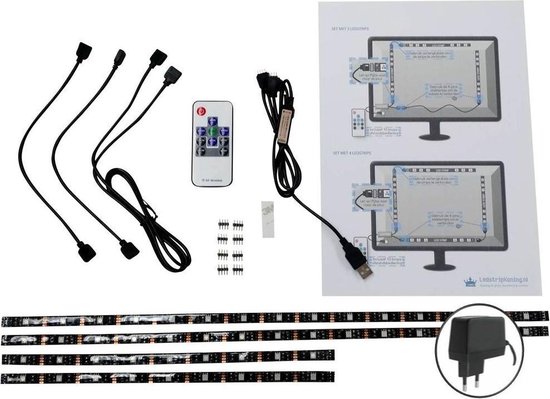 TV backlight set met 3 RGB strips tot 32 inch | bol