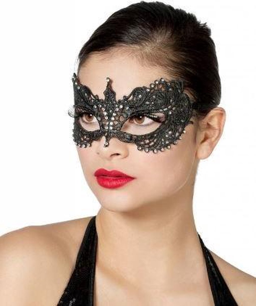 Masker stof met steentjes zilver/zwart | bol.com