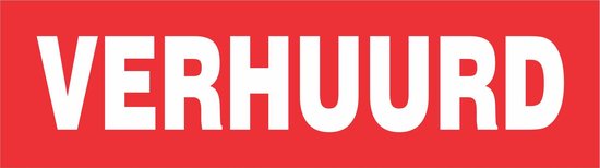 5x "Verhuurd" stickers 50 x 14 cm, Vinyl Rood/Wit | bol