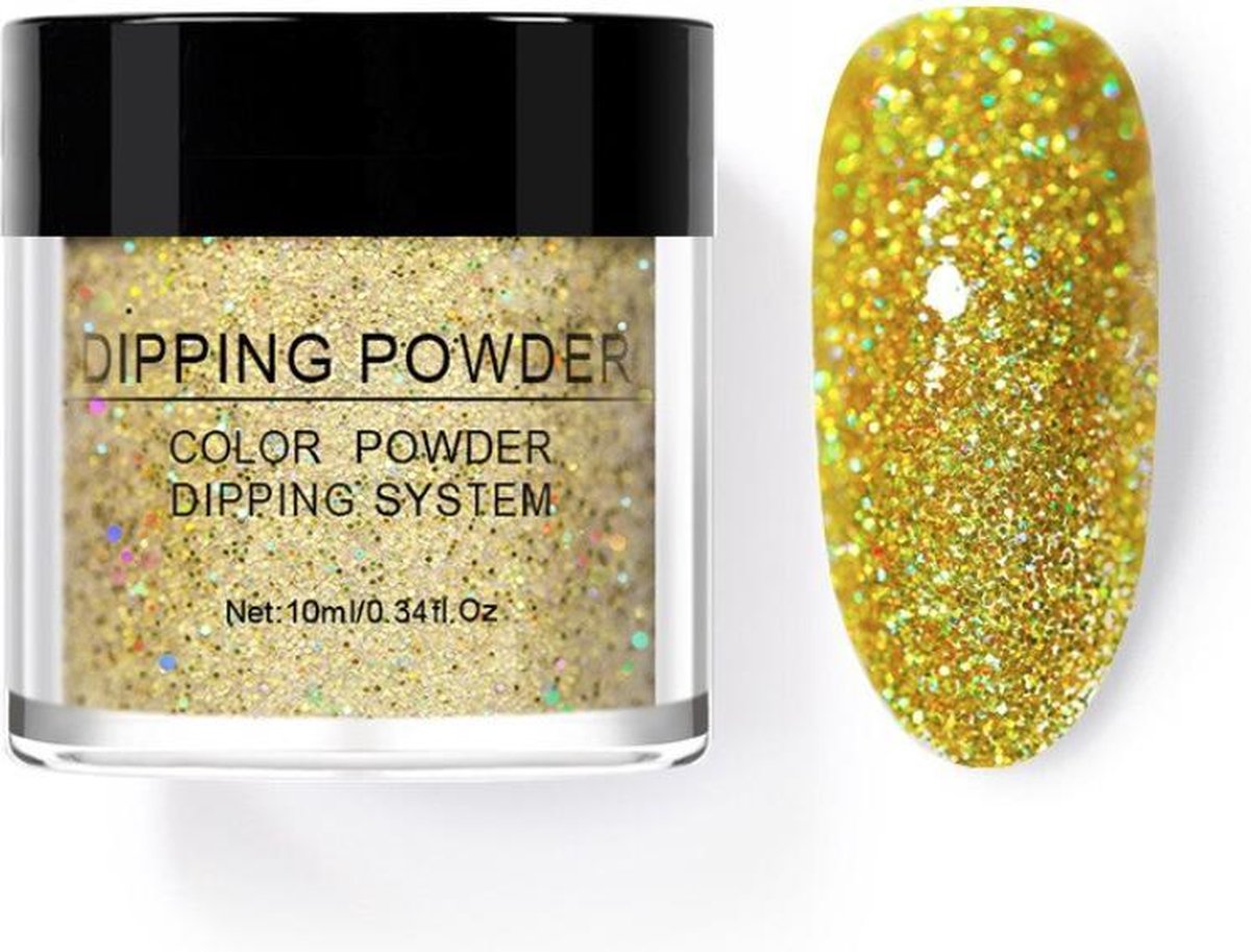 Dip poeder nagels - Golden Glitter - Geschikt voor acryl nagels - Nail ...