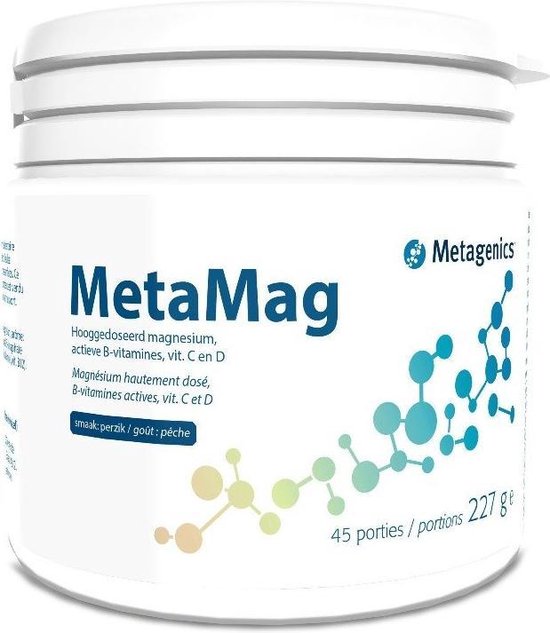 Metagenics MetaMag - Magnesium met B-vitamines, C en D - Perzik - 227 ...