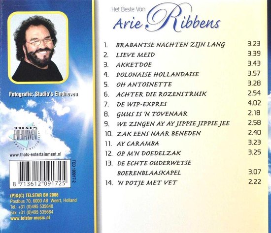 Ribbens Arie Het Beste Van, Arie Ribbens | CD (album) | Muziek | bol.com